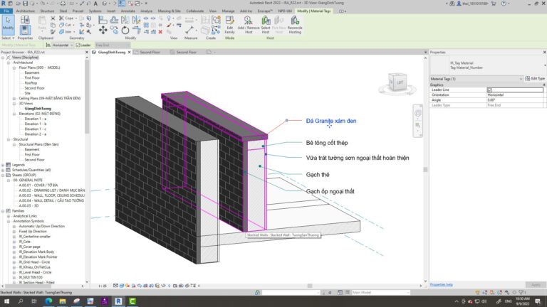 Tạo Family tường có giằng đỉnh - Infinity Revit